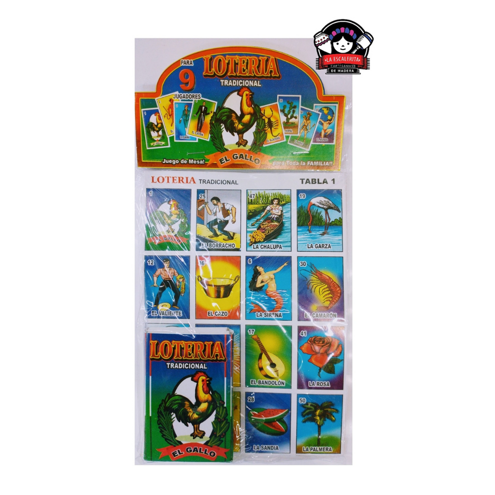 Lotería "Gallo" Chica 9 Tableros – La Escalerita